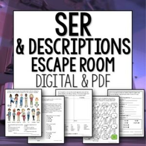 Ser and descriptions Spanish Escape Room printable and digital | Made ...