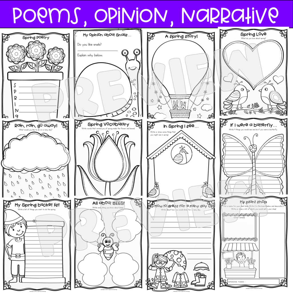 Spring Writing Prompts Spring Creative Writing Narrative Opinion Poetry ...