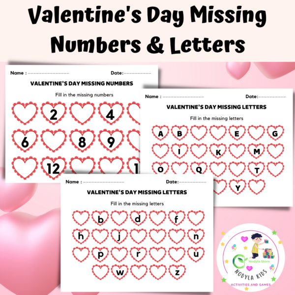 Valentine's Day Missing Letters and numbers | Made By Teachers