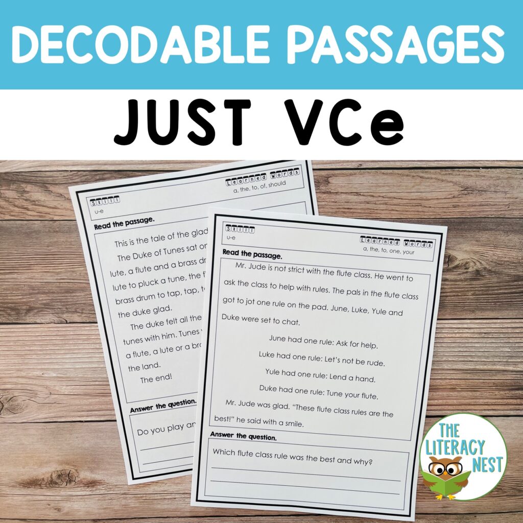 VCe Syllable Type Decodable Reading Passages - Made By Teachers