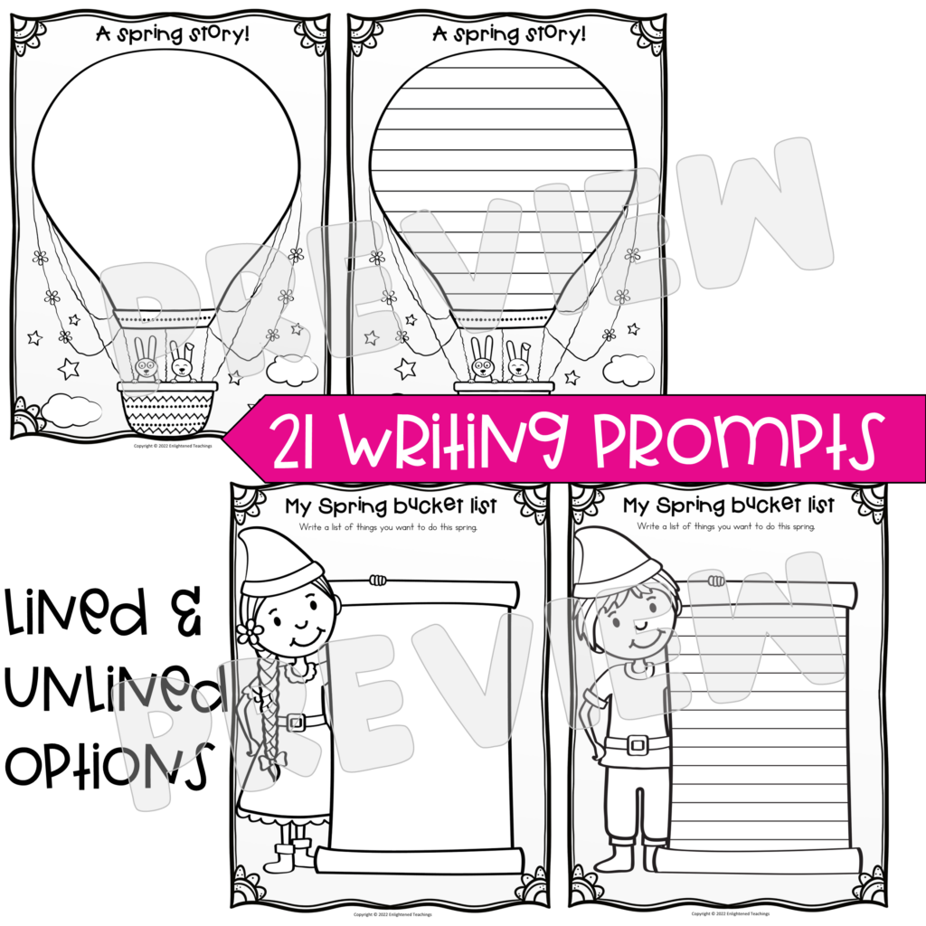 Spring Creative Writing Prompts and Spring Acrostic Poems Bundle | Made ...