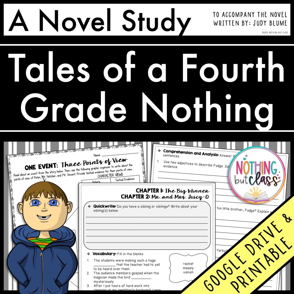 Tales of a Fourth Grade Nothing Novel Study | Comprehension and ...