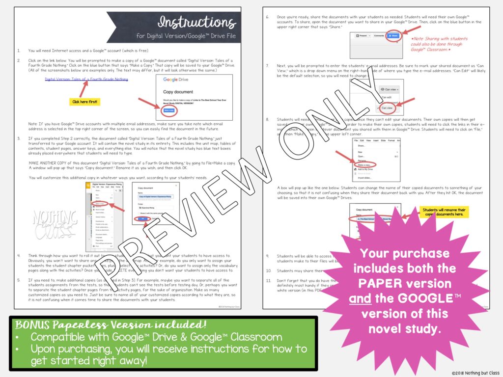Tales of a Fourth Grade Nothing Novel Study | Comprehension and ...