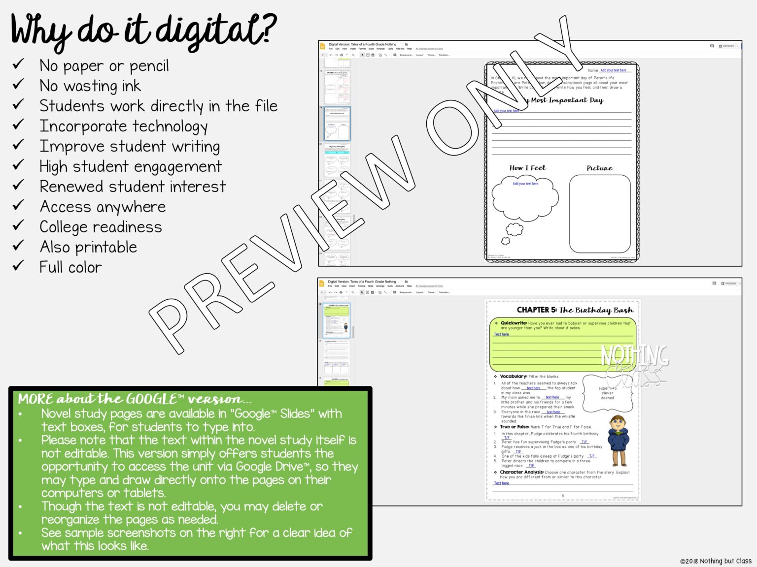 Tales of a Fourth Grade Nothing Novel Study | Comprehension and ...