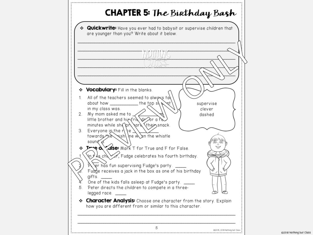 Tales of a Fourth Grade Nothing Novel Study | Comprehension and ...