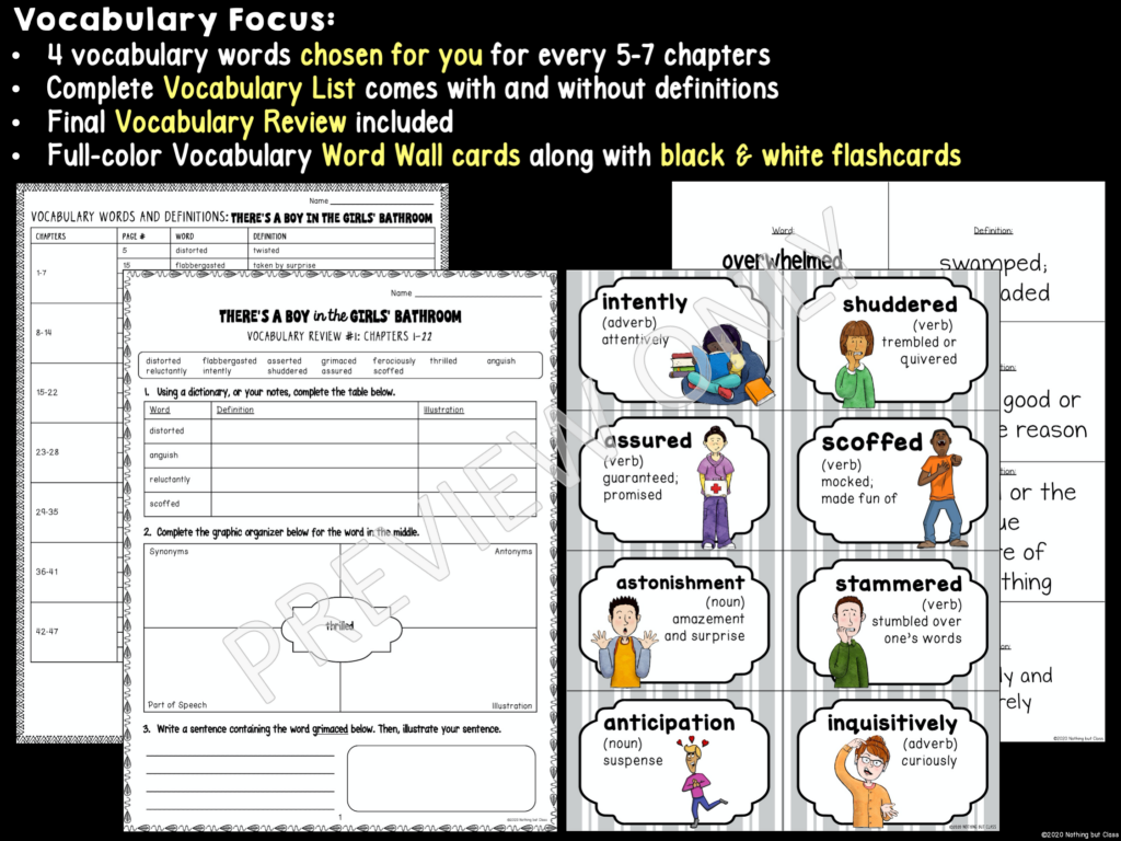 There's a Boy in the Girls' Bathroom Novel Study | Comprehension with ...