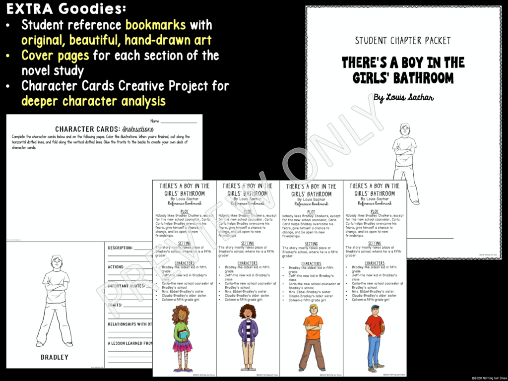 There&#039;s a Boy in the Girls&#039; Bathroom Novel Study | Comprehension with ...