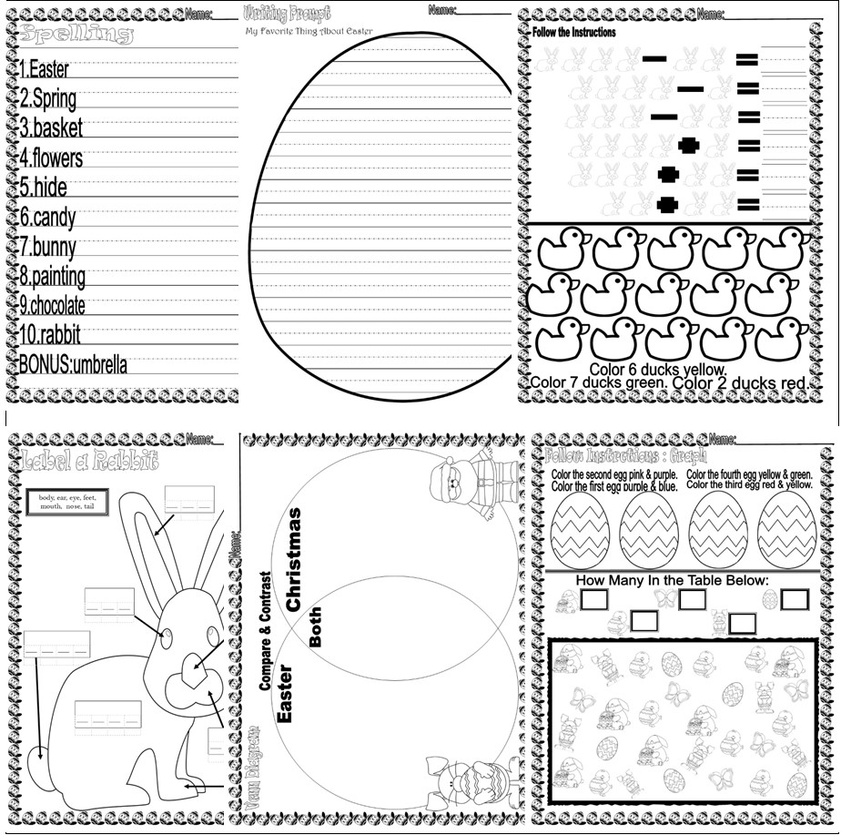 Easter Worksheets | Math Spelling Writing Wreath Craft | Made By Teachers
