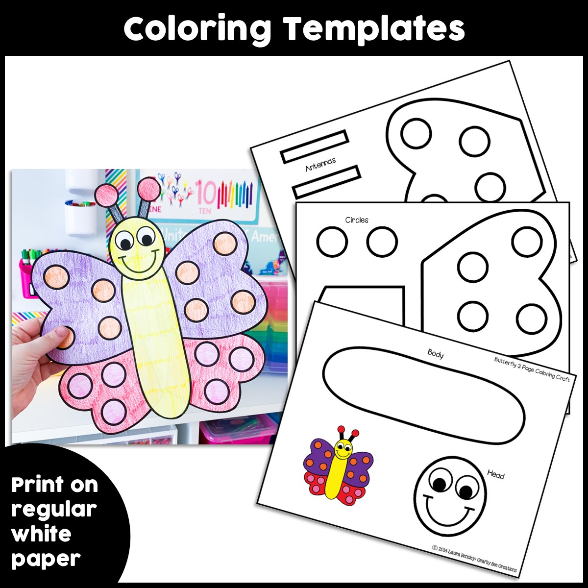 Butterfly Craft | Insect Crafts | Spring Activities | Spring Bulletin ...