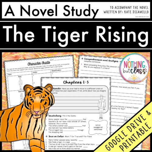 The Tiger Rising Novel Study Unit | Comprehension with Activities and ...