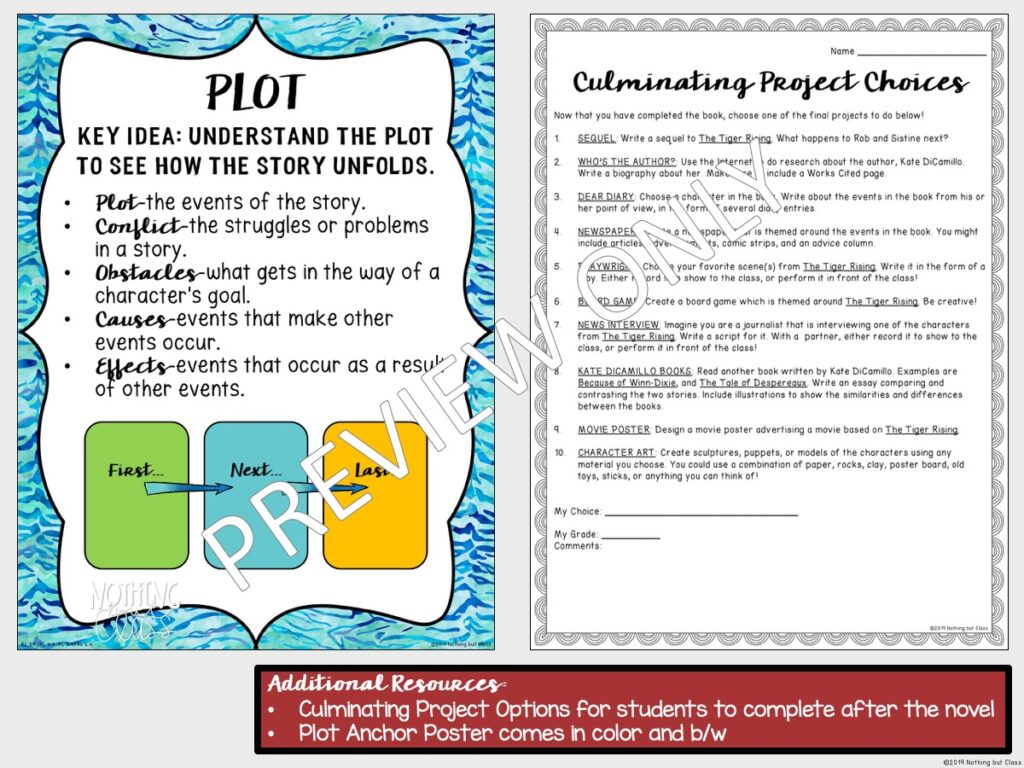 The Tiger Rising Novel Study Unit | Comprehension with Activities and ...