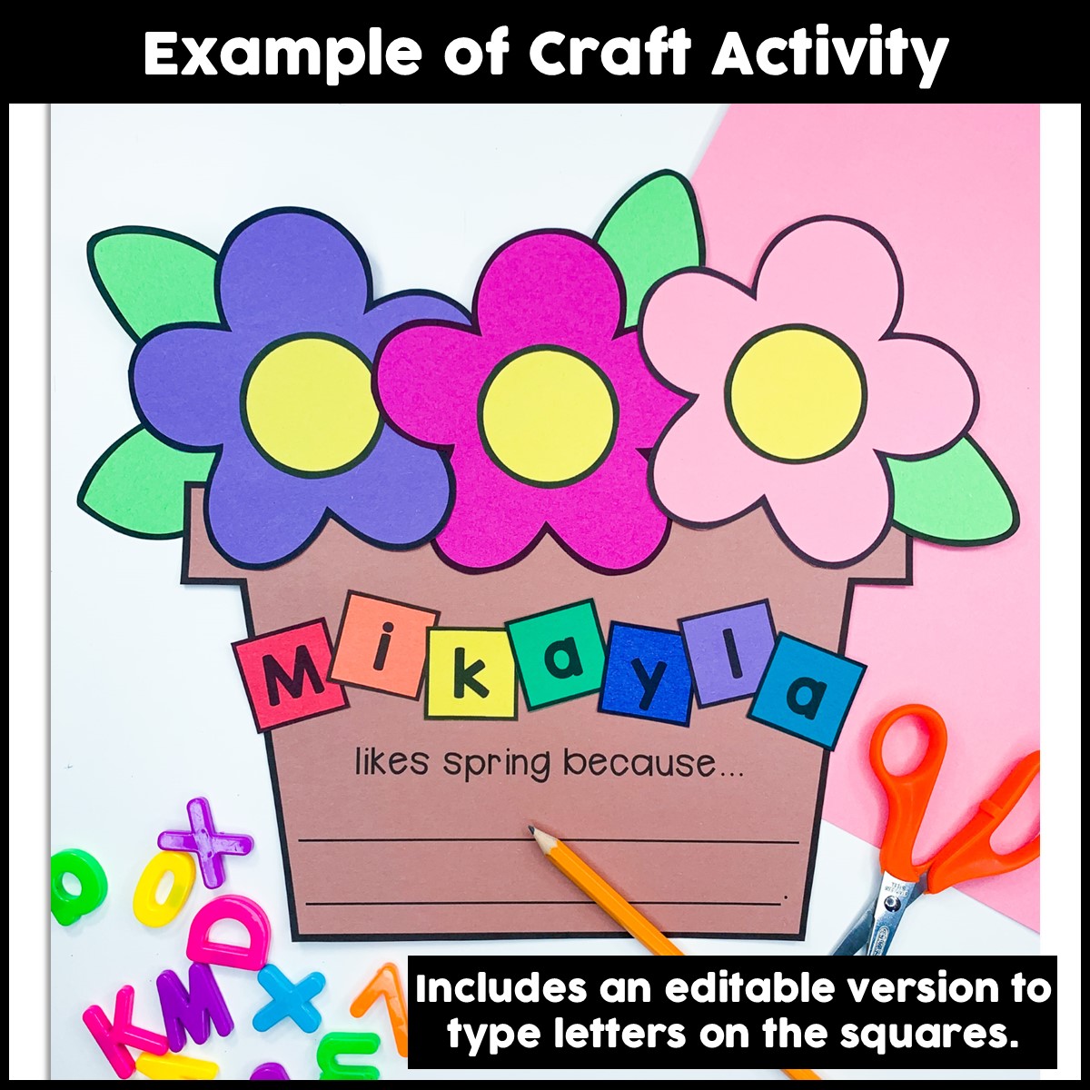 Spring Flowers Craft | Name Craft | Spring Activities | Spring Bulletin ...