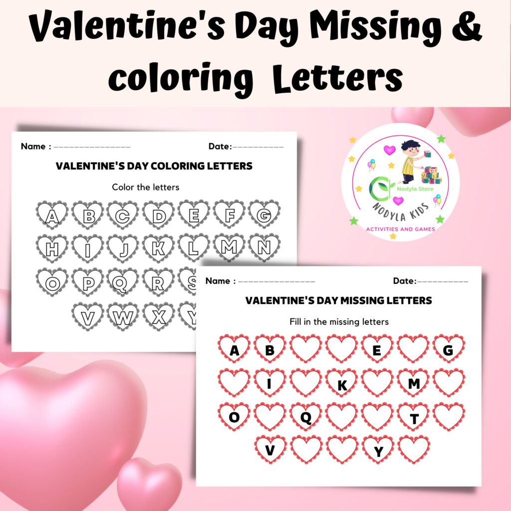 Valentine's Day Missing Letters and coloring | Made By Teachers