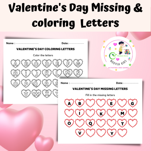 Valentine's Day Missing Letters and coloring | Made By Teachers