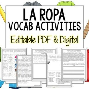 La Ropa Vocabulary activities for Clothing in Spanish | Made By Teachers