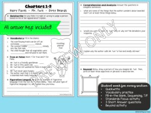 The Twits Novel Study Unit | Comprehension and Vocabulary with ...