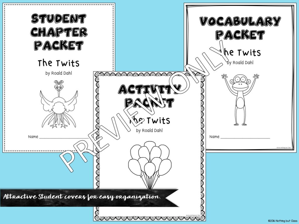 The Twits Novel Study Unit | Comprehension and Vocabulary with ...