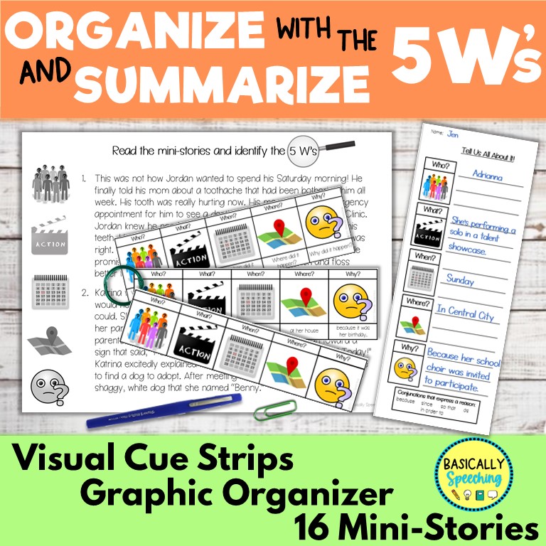 WH Questions Activity Short Stories Support Strips and Graphic ...