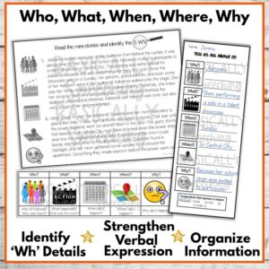 WH Questions Activity Short Stories Support Strips and Graphic ...