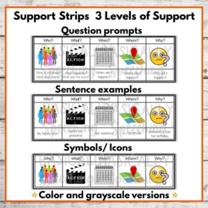 WH Questions Activity Short Stories Support Strips and Graphic ...