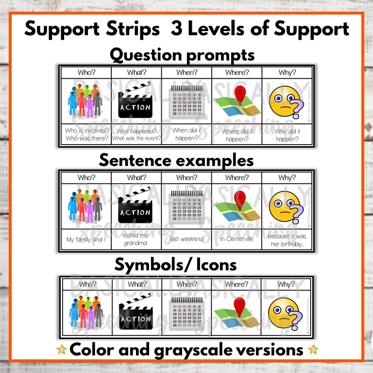 WH Questions Activity Short Stories Support Strips and Graphic ...