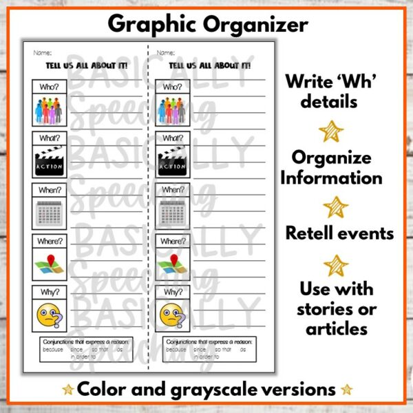 WH Questions Activity Short Stories Support Strips and Graphic ...