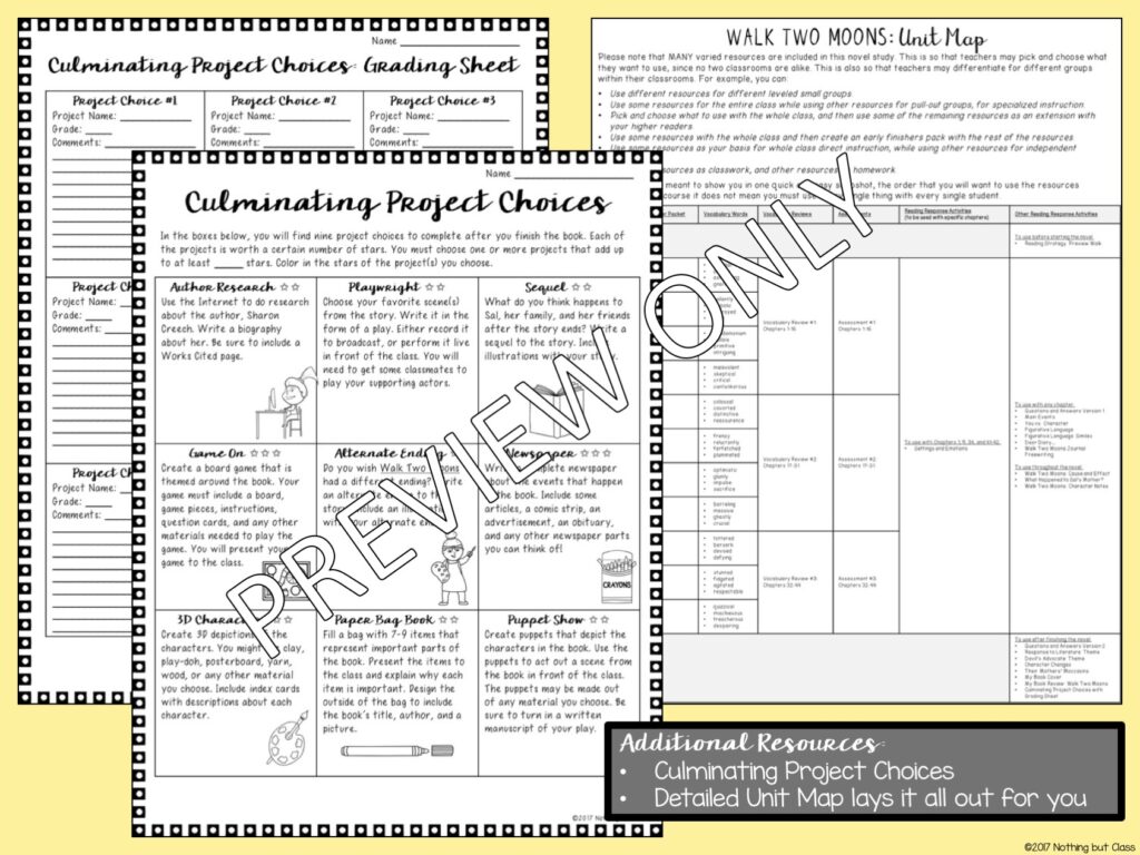 Walk Two Moons Novel Study Unit | Comprehension and Vocabulary with ...