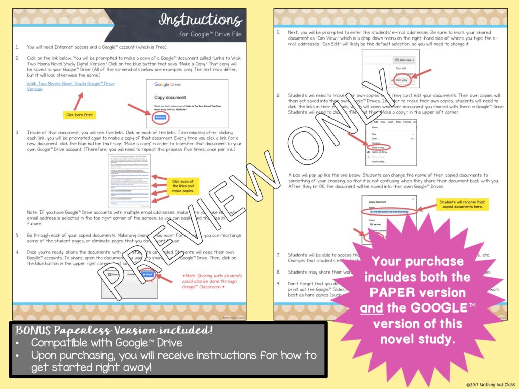 Walk Two Moons Novel Study Unit | Comprehension and Vocabulary with ...