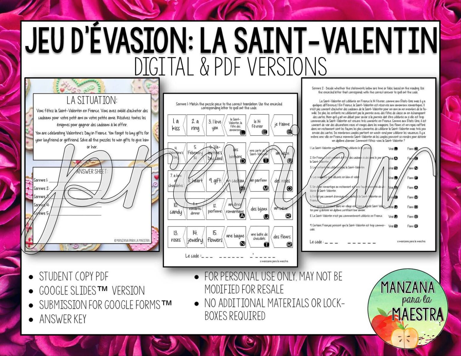 Jeu d'évasion la Saint-Valentin Escape Room for Valentine's Day in ...