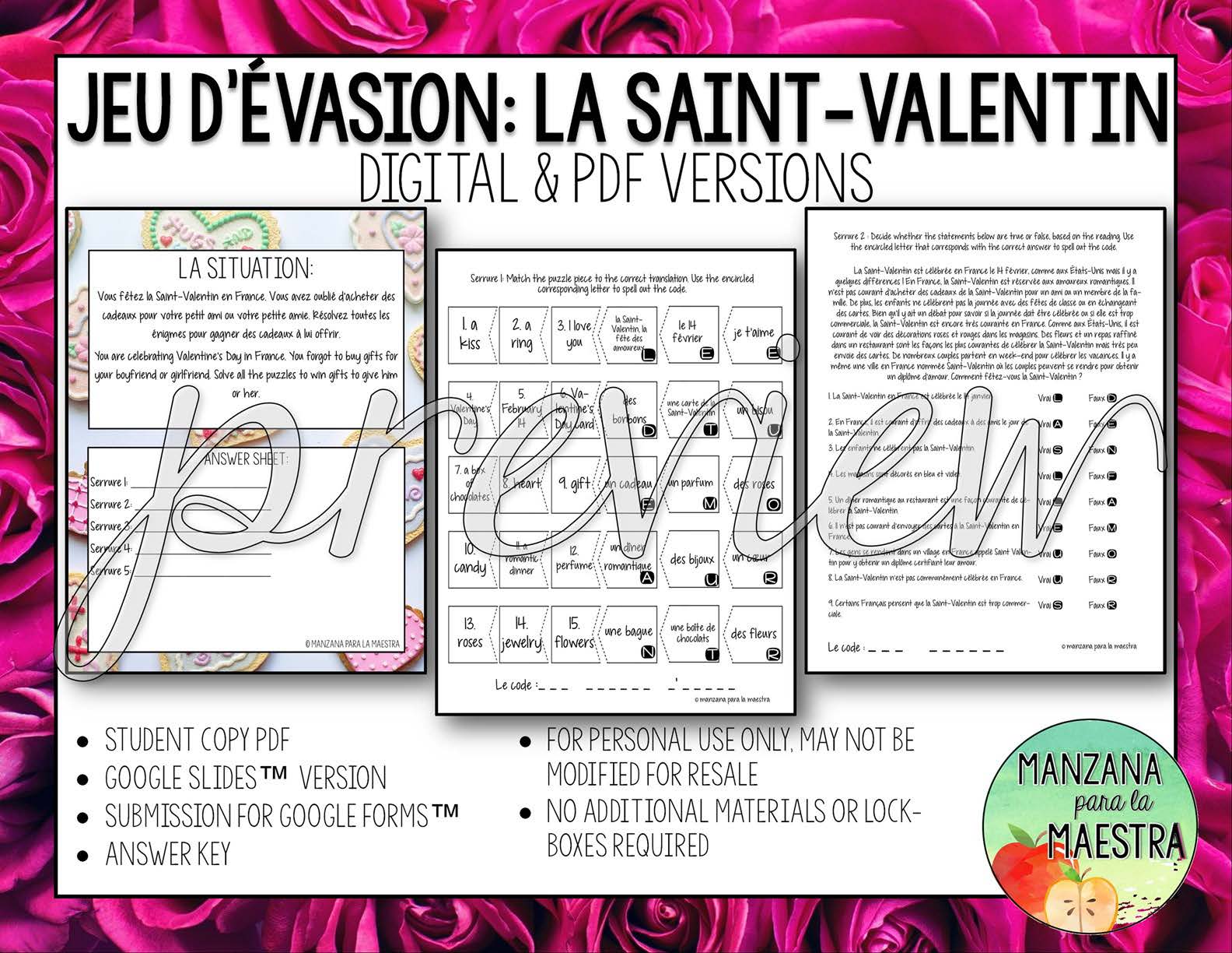 Jeu d'évasion la Saint-Valentin Escape Room for Valentine's Day in ...