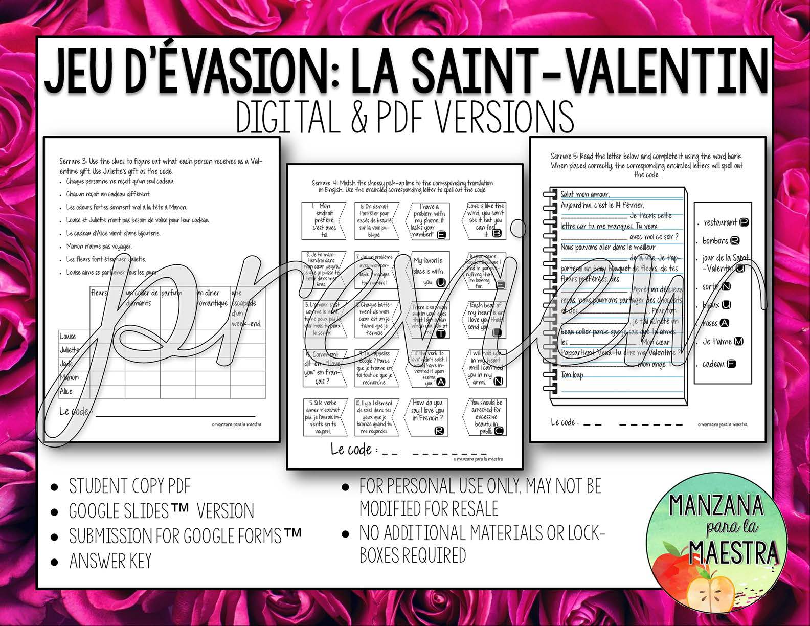 Jeu d'évasion la Saint-Valentin Escape Room for Valentine's Day in ...
