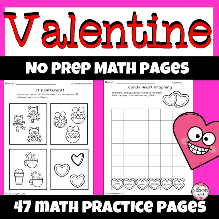 Valentine Math Worksheets for Kindergarten | Made By Teachers