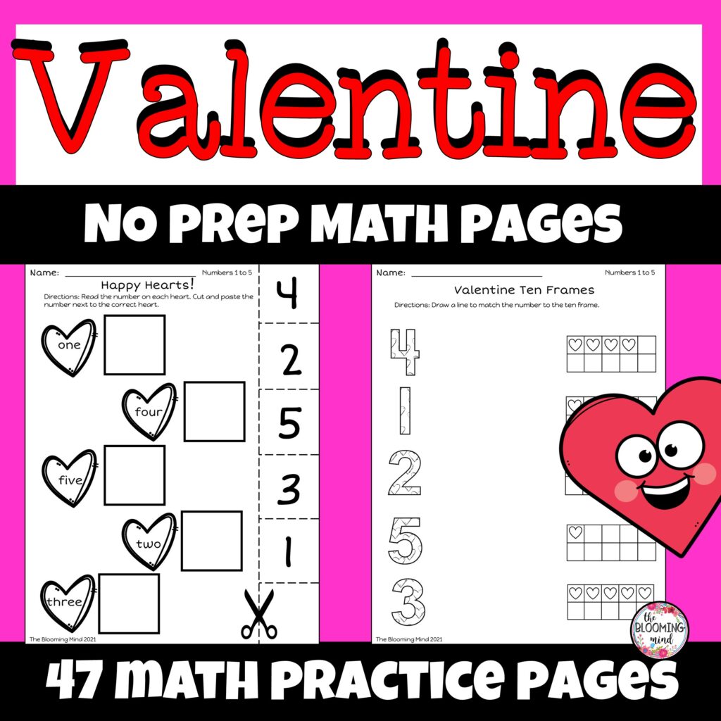 Valentine Math Worksheets for Kindergarten | Made By Teachers