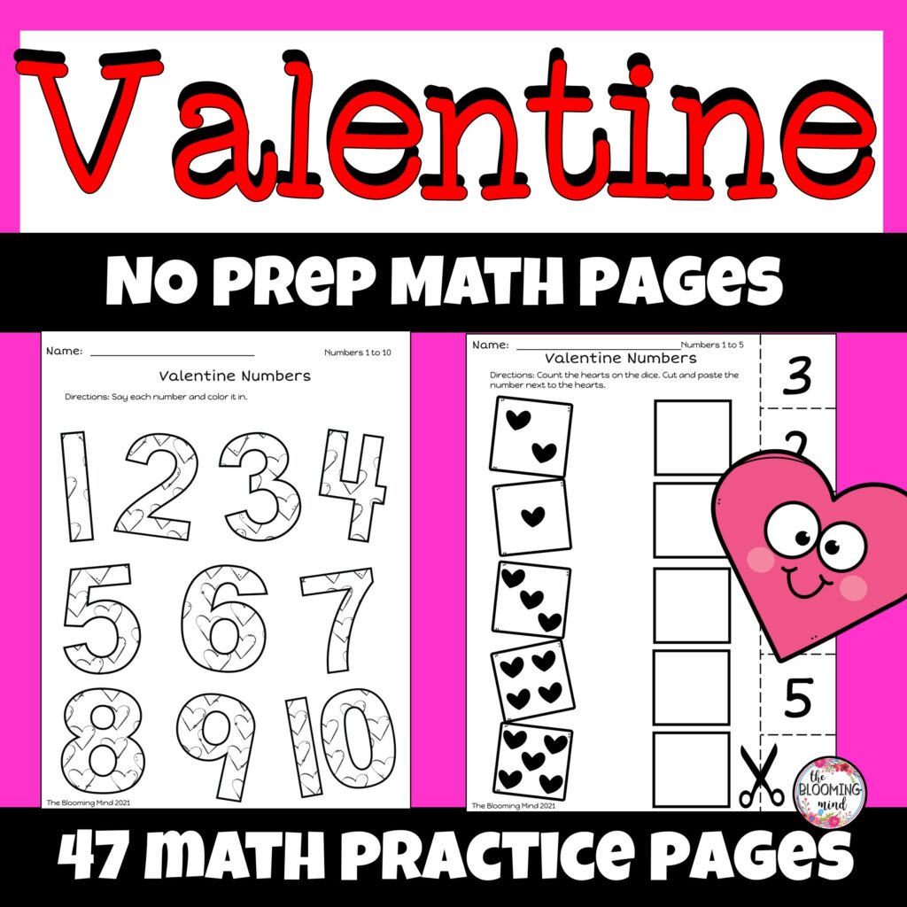 Valentine Math Worksheets for Kindergarten | Made By Teachers