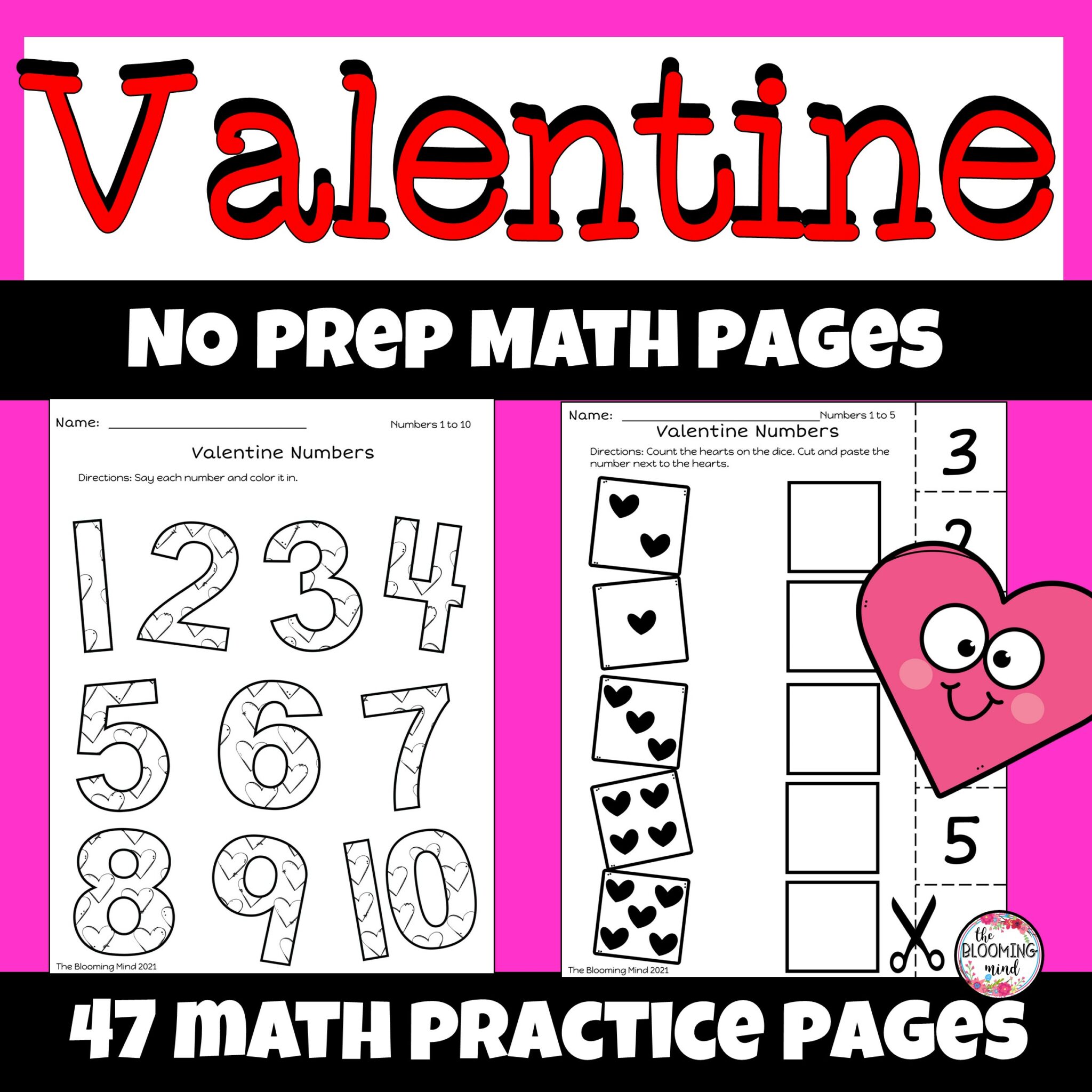 Valentine Math Worksheets for Kindergarten | Made By Teachers