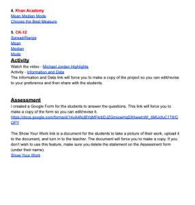 Complete Online Distance Learning 6th Math Measures of Center 6.D.1.1 ...