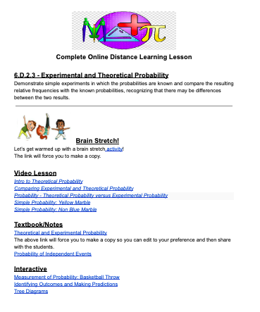 Complete Online Distance Learning 6th Math Exp & Theor Probability 6.D ...
