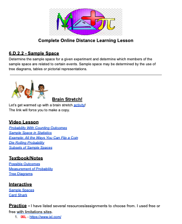Complete Online Distance Learning 6th Math Bundle Data and Probability ...