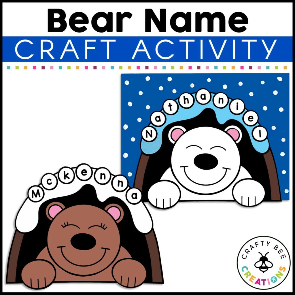 Hibernation Bear Craft | Polar Bear Activities | Name Activities ...