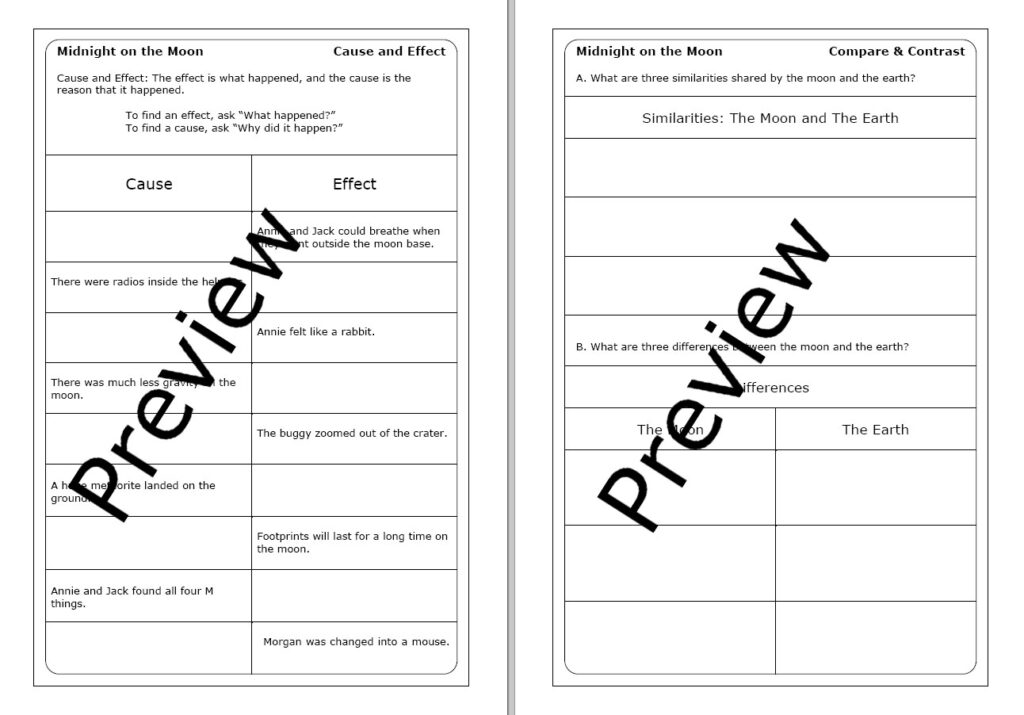 Magic Tree House "Midnight on the Moon" worksheets | Made By Teachers