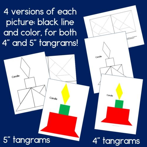 Christmas Tangram Puzzles Printable | 2D Shapes Math Center | Tangrams ...