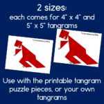 Dinosaurs Tangram Puzzles Printable | 2D Shapes Math Center | Tangrams ...