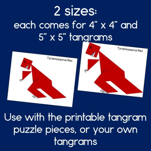 Dinosaurs Tangram Puzzles Printable | 2D Shapes Math Center | Tangrams ...