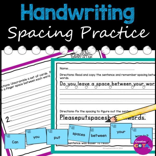 Handwriting Practice for Spacing Between Letters and Words | Made By ...
