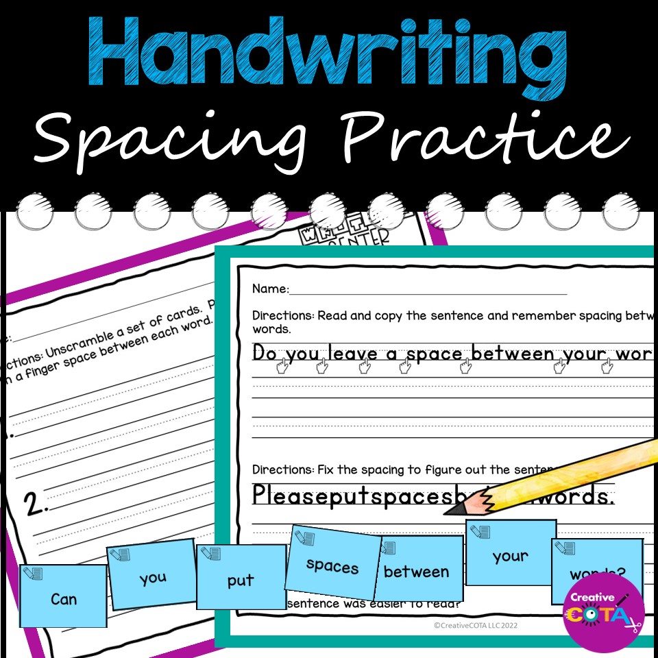 Handwriting Practice for Spacing Between Letters and Words | Made By ...