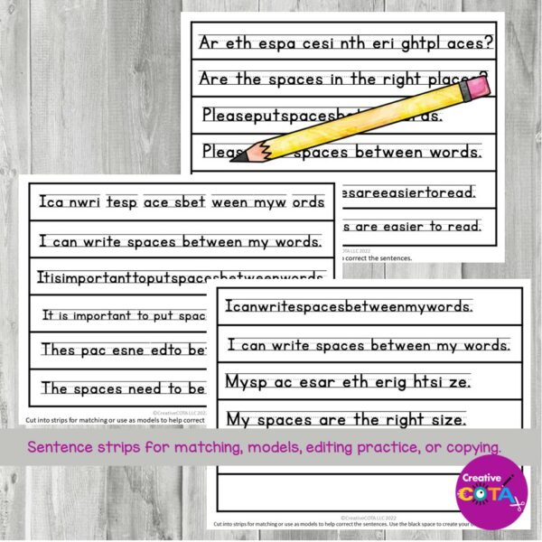 Handwriting Practice for Spacing Between Letters and Words | Made By ...