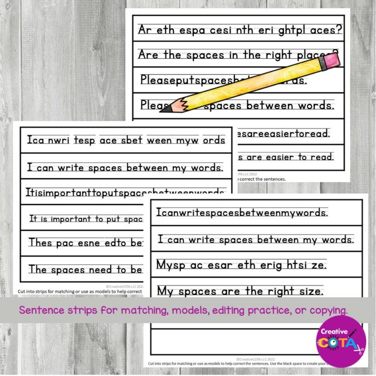 Handwriting Practice for Spacing Between Letters and Words | Made By ...