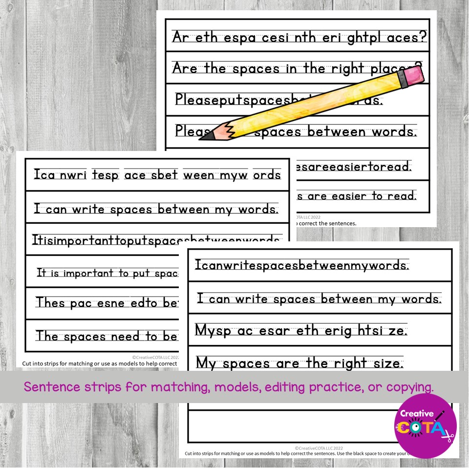 Handwriting Practice for Spacing Between Letters and Words | Made By ...