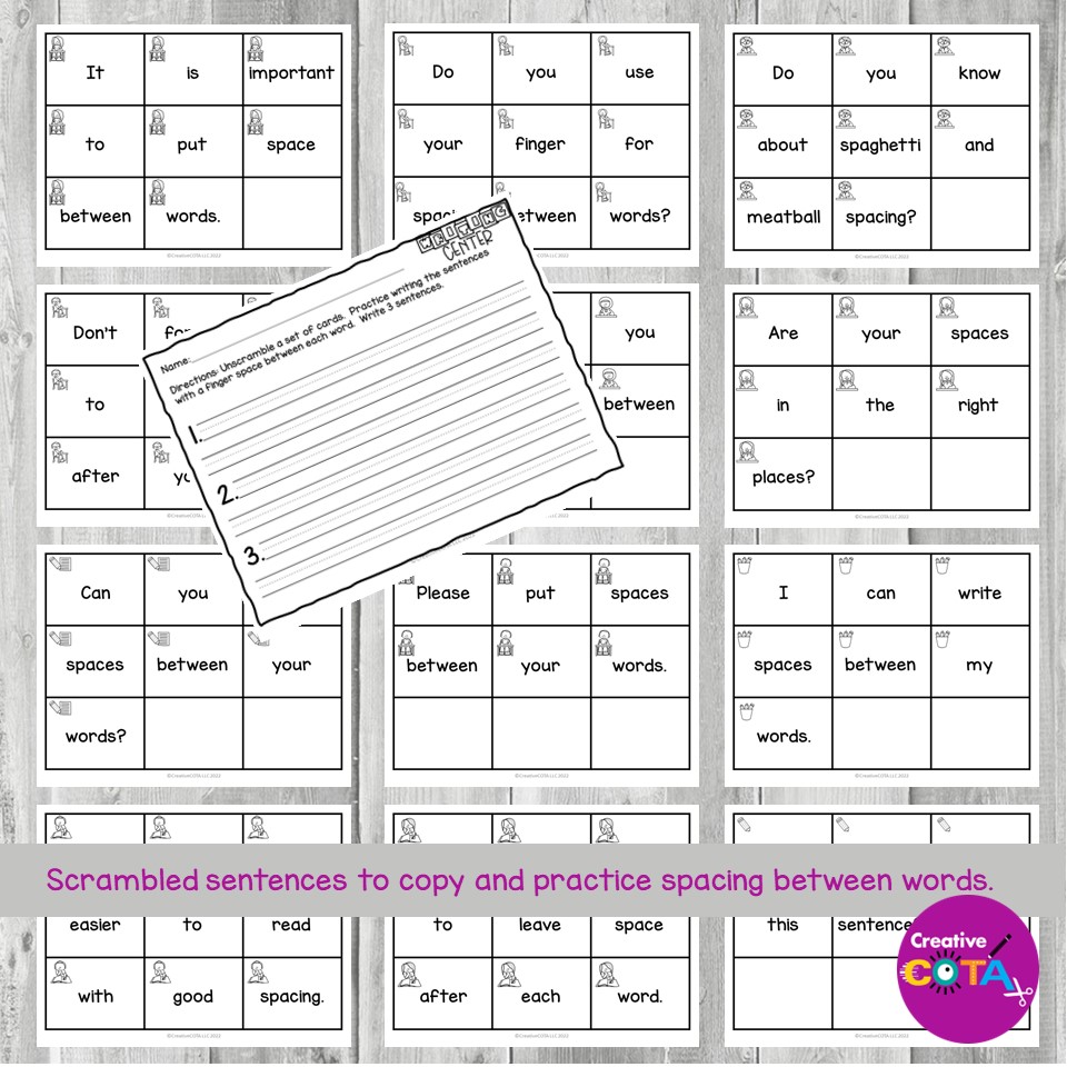 Handwriting Practice for Spacing Between Letters and Words | Made By ...