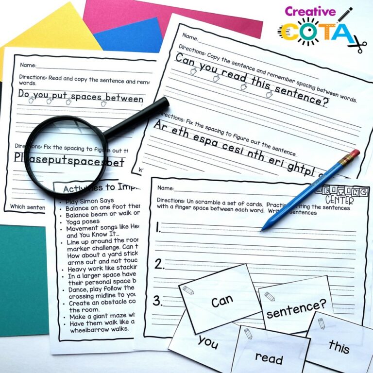 Handwriting Practice for Spacing Between Letters and Words | Made By ...